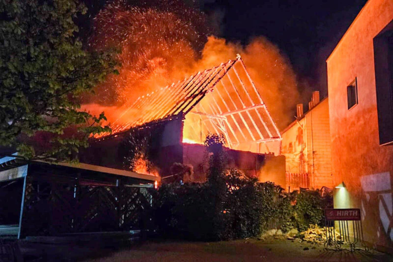 Scheunenbrand in Malsch – 150.000 Euro Schaden | die neue welle